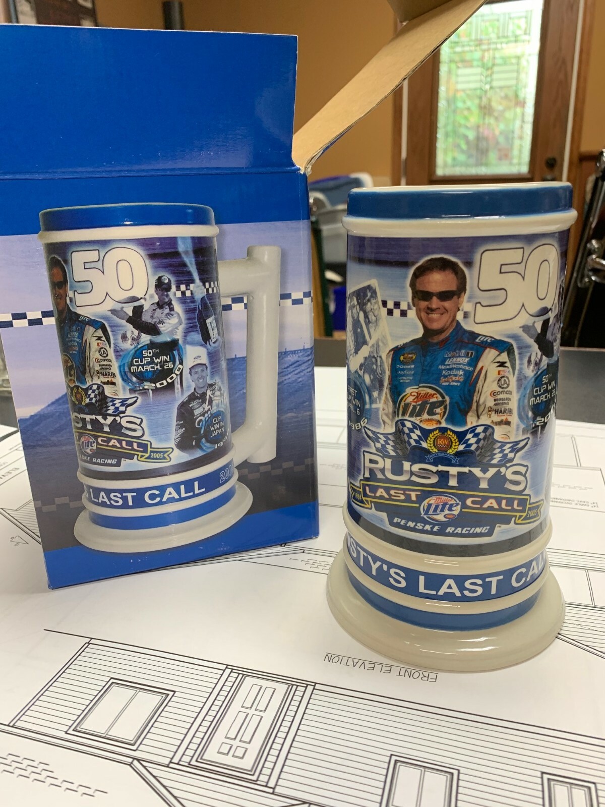 Rusty's Last Call Beer Mug w/ Box, Miller LIte, Rusty Wallace | eBay