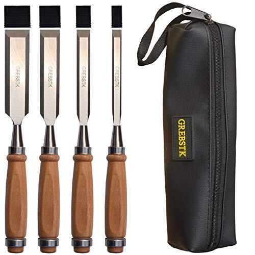 4 Piece Wood Chisel Set Sturdy CR-V Steel Chisel Beech Handle ...