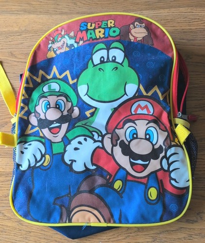 Super Mario Kids School Backpack Pockets Padded Straps Decorated | eBay