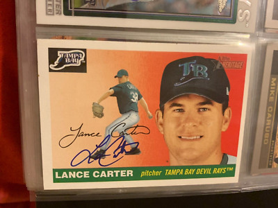 LANCE CARTER AUTOGRAPHED SIGNED 2004 TOPPS HERITAGE CARD TAMPA BAY RAYS COA | eBay
