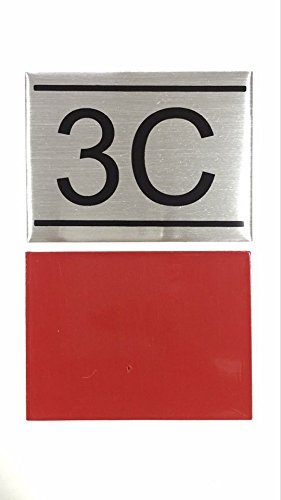 APARTMENT NUMBER SIGN -3C -BRUSHED ALUMINUM (2.25X3, Aluminium)-REF24 ...
