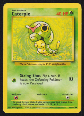 Pokémon TCG Caterpie Base Set 45/102 (Lightly Played) | eBay