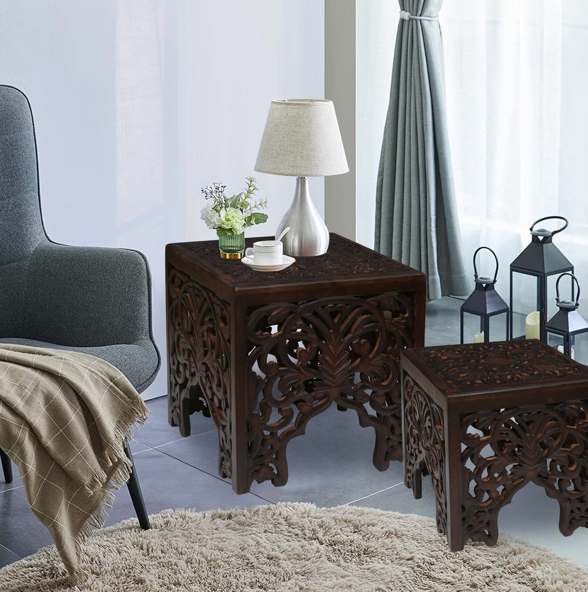 Native American Carved Tables