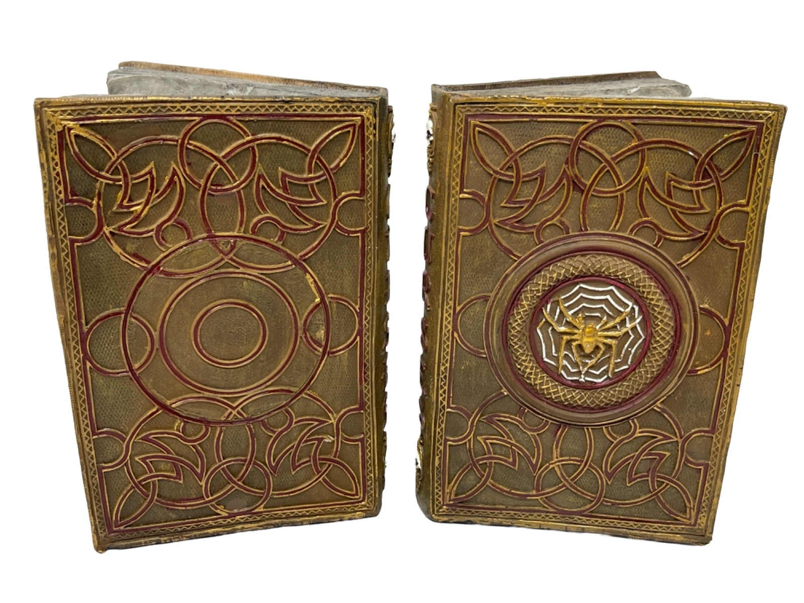 2 Cursed Books with Skeltons Light Up Book Ends Display Halloween ...