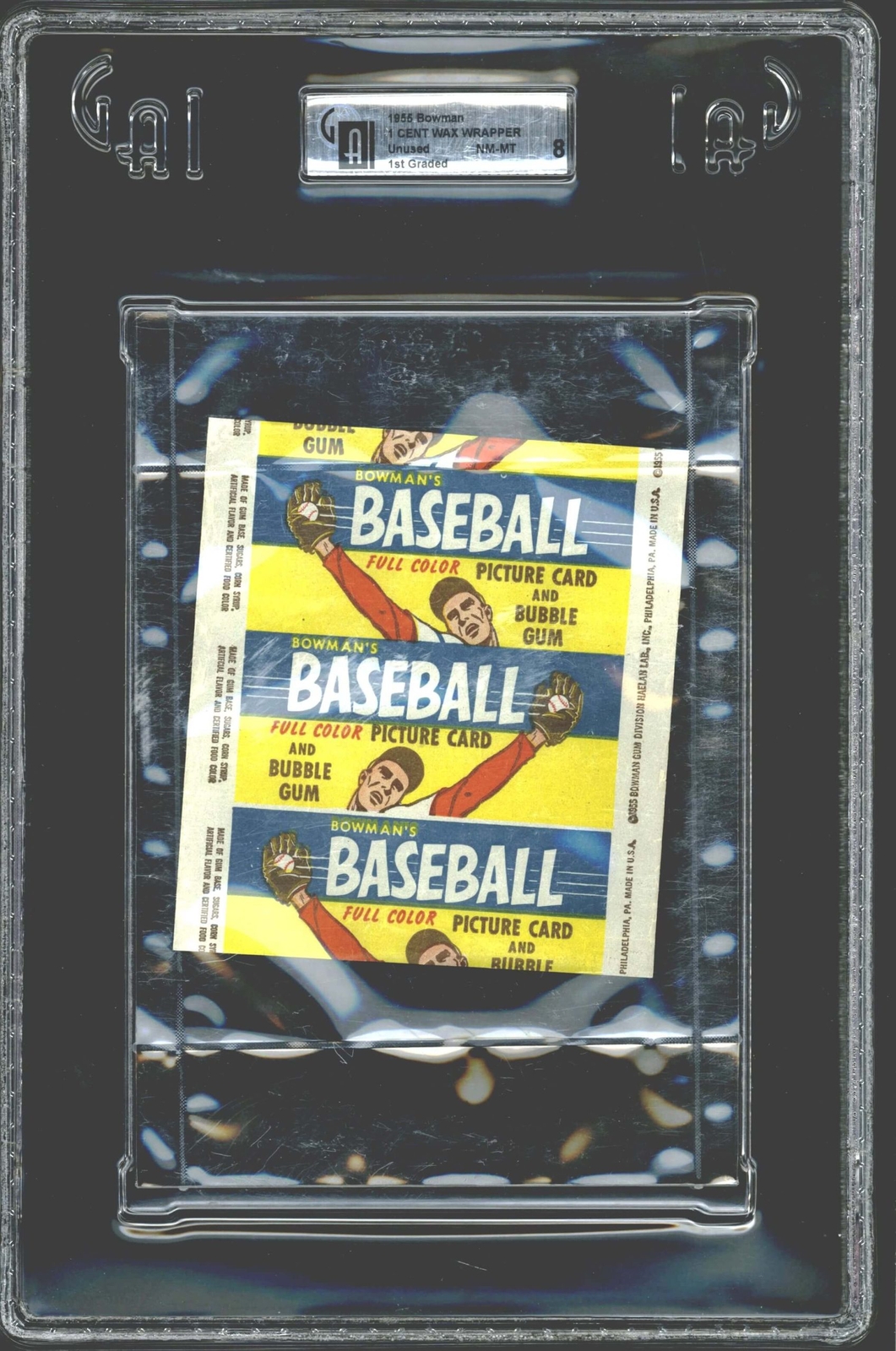 1955 Bowman Baseball 1 Cent Wax Wrapper GAI 8 (1st Graded) | eBay
