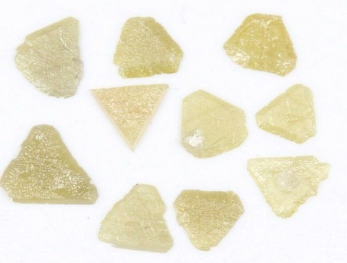 10 Pcs Fancy Yellow Raw Triangle Cut Diamond Slice Rough Loose Diamond ...
