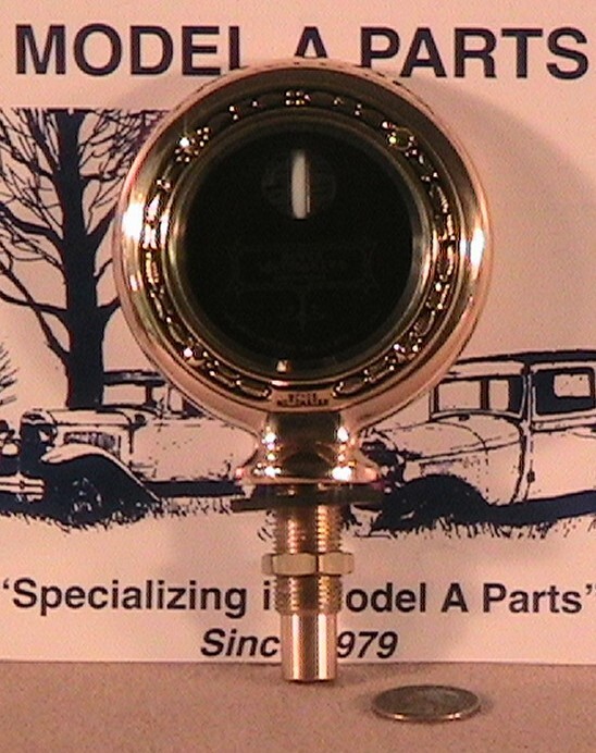 1928-1931 Model A Ford Wreath Rim Brass Moto Meter Temp Gauge w/Boyce ...