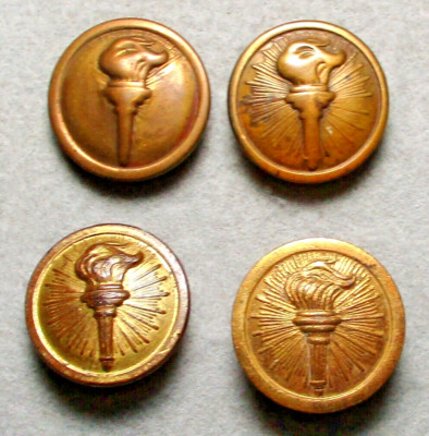 4 U.S. Army WWI ROTC Torch Collar Discs/Hat Insignia, Three with Screw ...