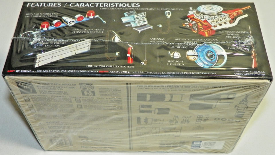 Model Car Kit 1/25 Scale AMT 007 1970 Ford Galaxie Movie Police Car ...