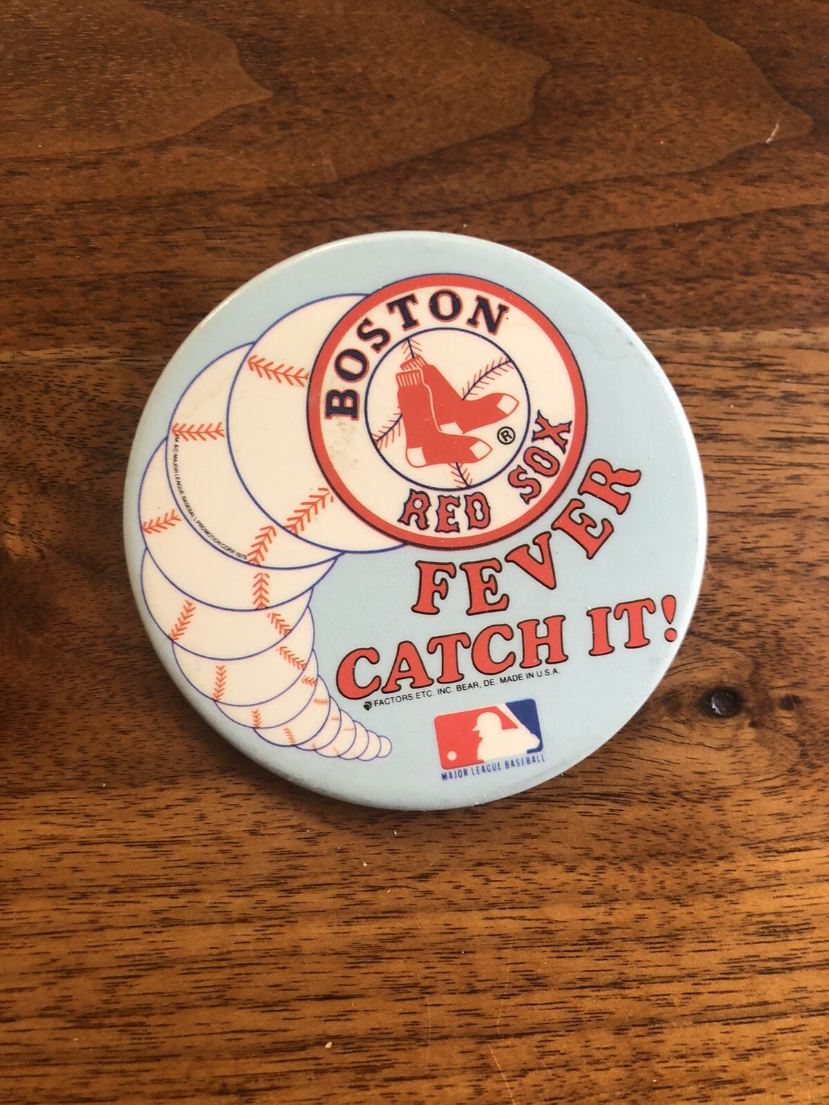 Vintage 3" 1980's Baseball Boston Red Sox Fever Catch It Pin Button | eBay