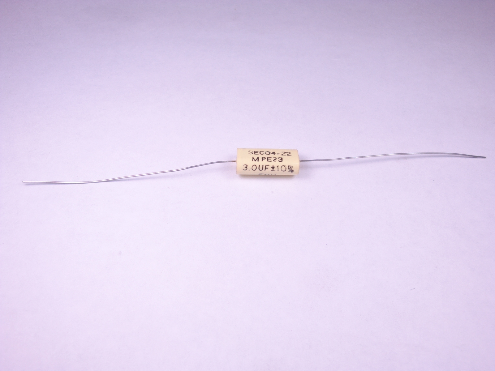 Lot of 2 MPE23-3.0-50 Southern Electronic Co SECO Axial Capacitor 3uF ...