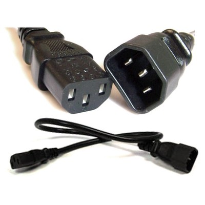 2ft short Male~Female PC Power Extension Cord/Cable/Wire IEC320 C13~C14 ...