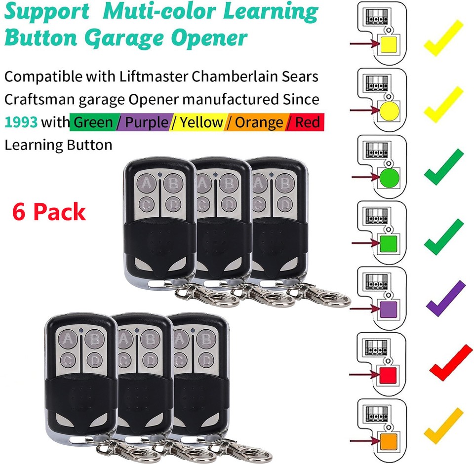 Universal Garage Door Remote for Chamberlain Liftmaster Craftsman 891 ...