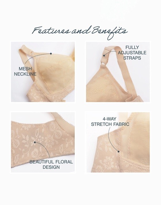 Playtex 18 Hour Sensational Support Wireless Full Coverage Bra 20/27 ...
