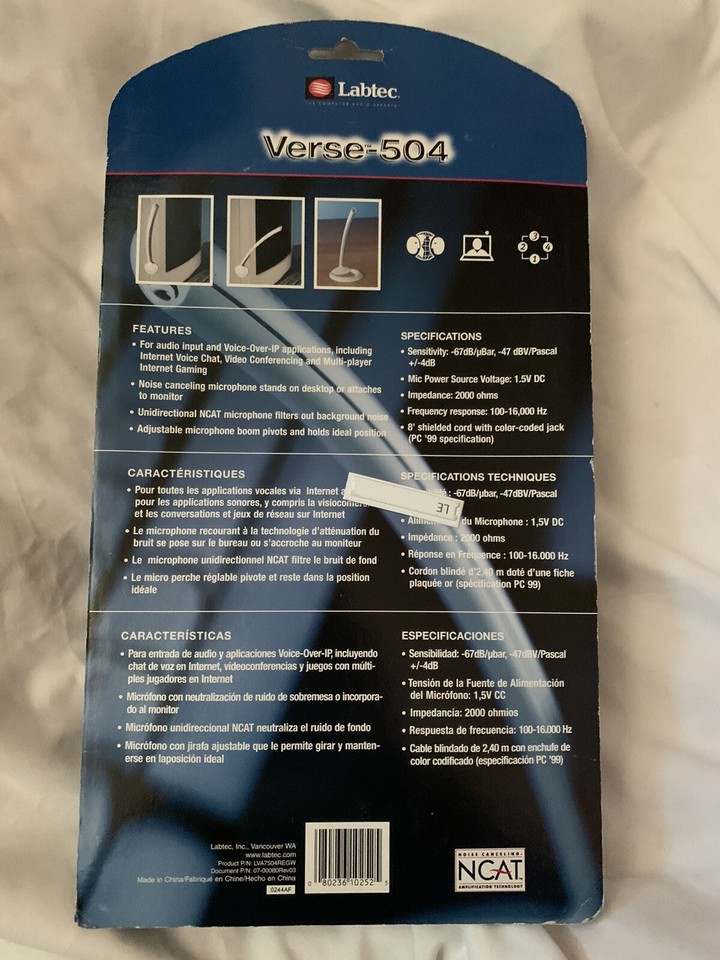 Labtec Verse-504 Desk Microphone For PC Voice Access | eBay