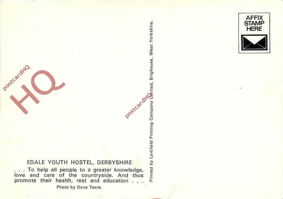Picture Postcard~ Derbyshire, Edale Youth Hostel | eBay
