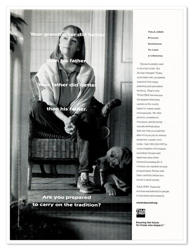 Print Ad TIAA-CREF Retirement Upward Mobility Vintage 1997 ...