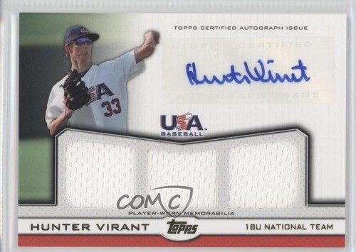 2011 Topps USA Baseball Team Triple Relics Gold /10 Hunter Virant #ATR ...