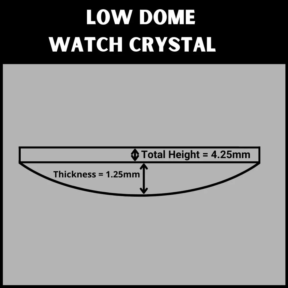 30mm Acrylic Watch Crystals – 1 Low Dome & 1 High Dome – Crystal Set of ...