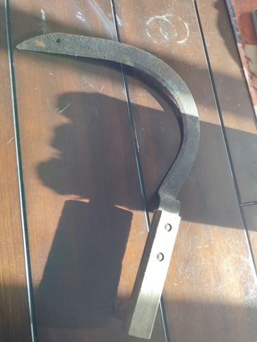 Vintage Hand Scythe Sickle Cutter Wooden Handle Home Decor Restored | eBay