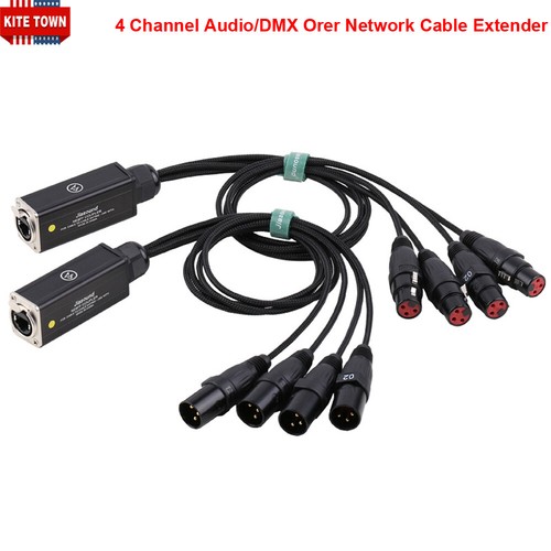 4 Channel 3-Pin XLR Male Female to Single Ethercon Audio Network Cable ...