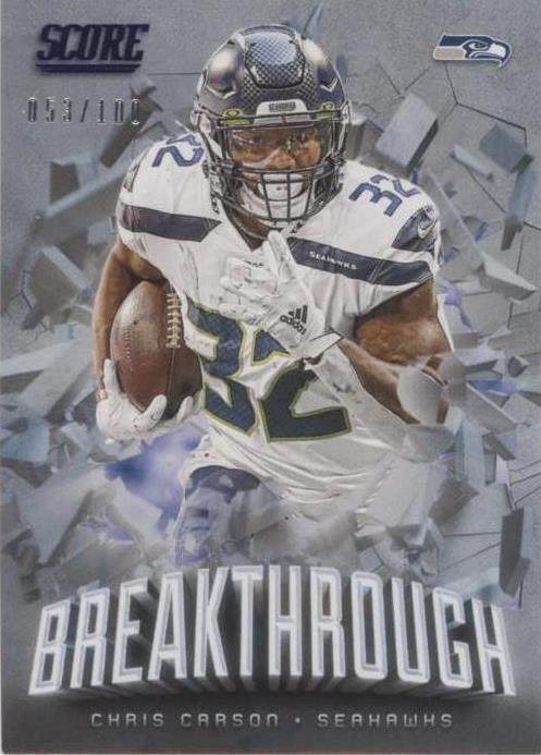 2020 Score - Breakthrough Chris Carson #B-CC Showcase /100 for sale ...