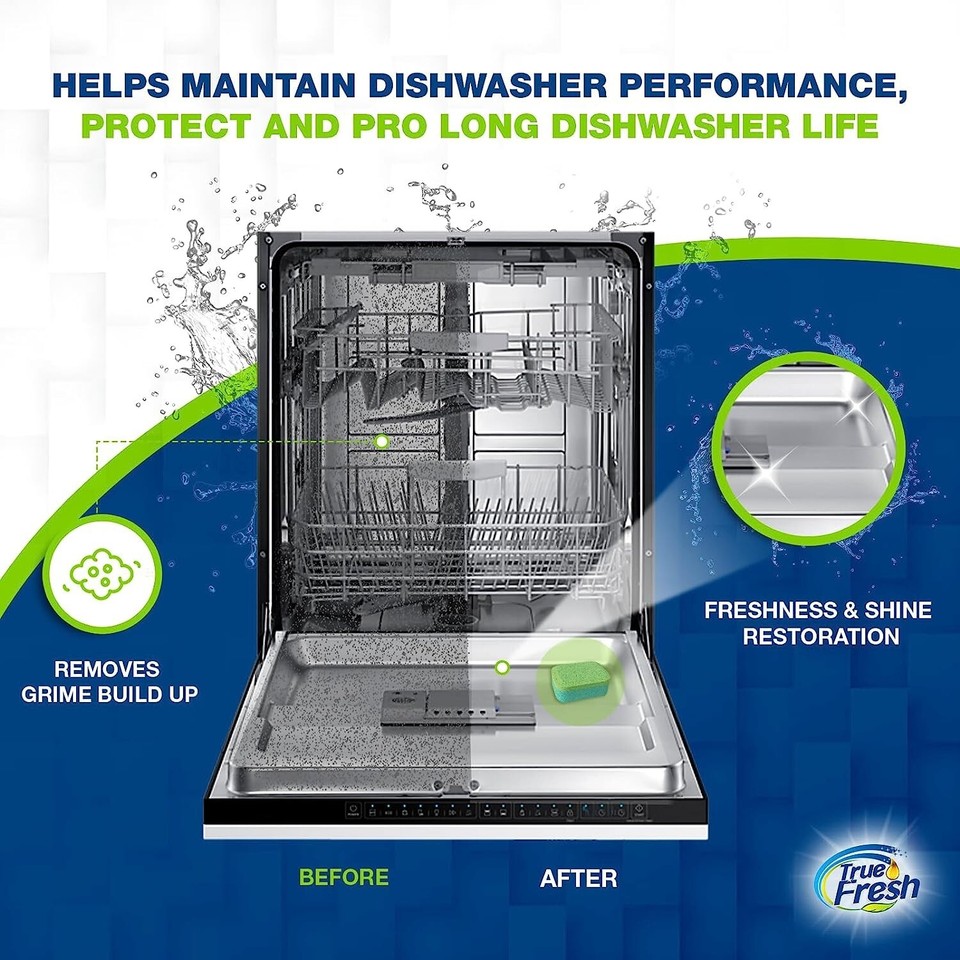 True Fresh Dishwasher Cleaner Tablets 18 Pack - Dishwasher Cleaning ...