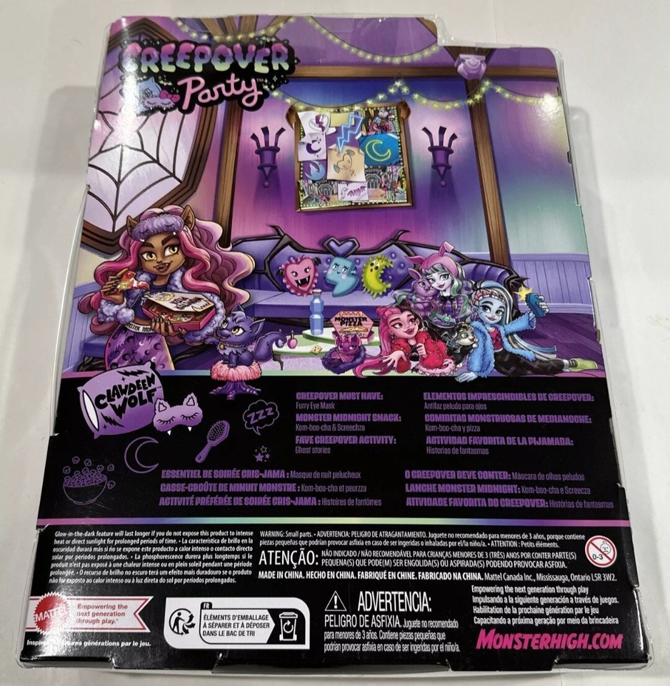 Monster High Creepover Party Clawdeen Wolf NEW IN BOX Doll ...