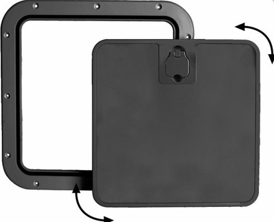 Inspektionsdeckel 375x375 mm schwarz Boot Schraubverschluß ...