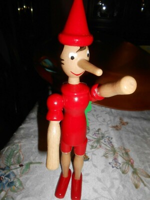 NWT, Italian -Made Wooden Pinocchio Toy, 1981 | eBay