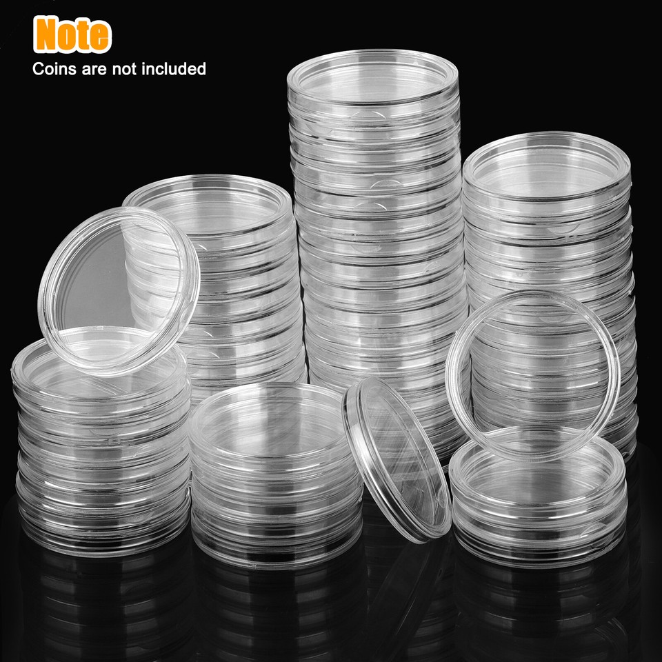 60Pcs Direct Fit Airtight 39mm Silver or Copper Rounds Coin Holder ...