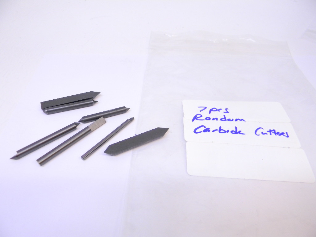 7pcs Random Carbide Cutters 1/8" to 5/16" Point or Flat Cut edges chips ...