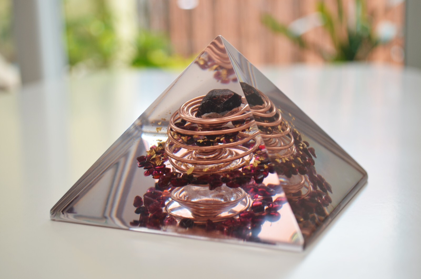 Powerful Orgonite Pyramid - garnet, almandine, quartz, vortex coil | eBay