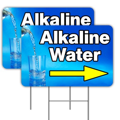 Alkaline Water Arrow 2 Pack Double-Sided Yard Signs 16" x 24" with ...