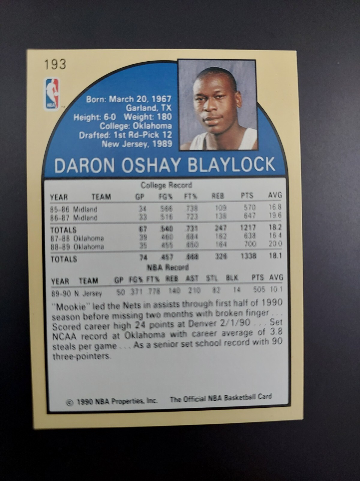 Mookie Blaylock 193 Rookie NBA card | eBay