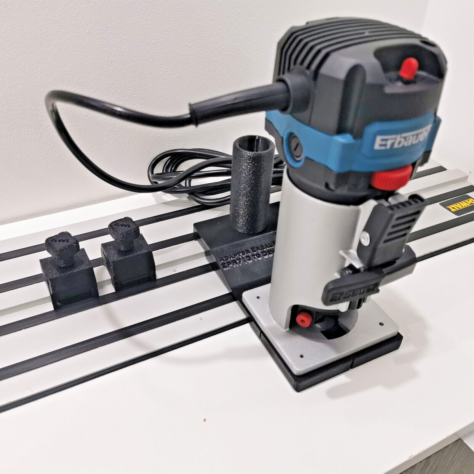 Adaptor Erbauer router EPR710 to guide rail track groove Made in UK ...