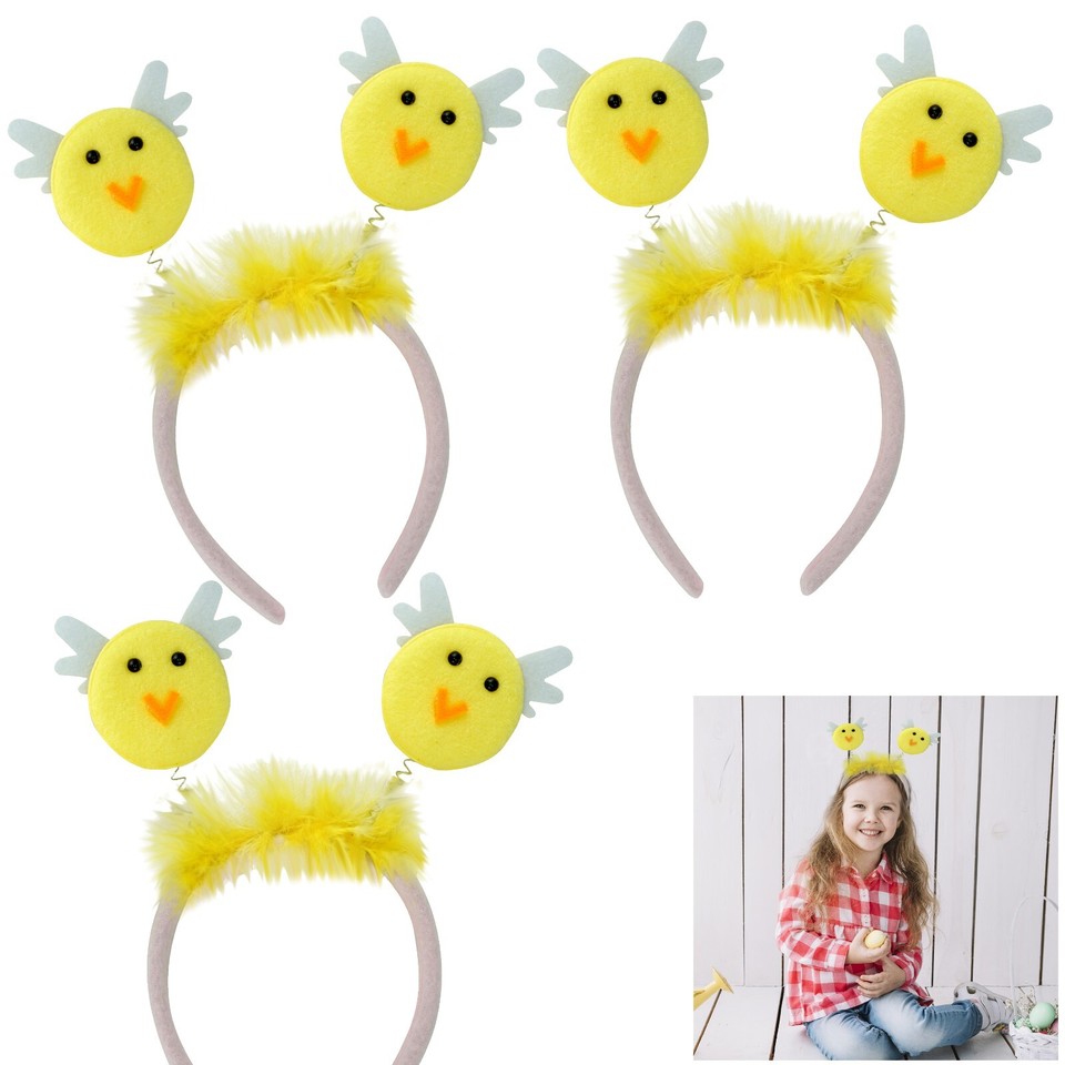 Universal Size Easter Chick and Rabbit Head Boppers With Fur Kids Party ...