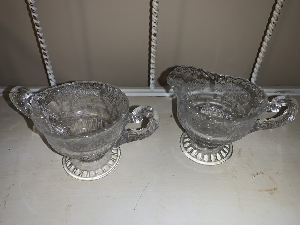 Cambridge Valencia Pattern Individual Creamer & Sugar | eBay
