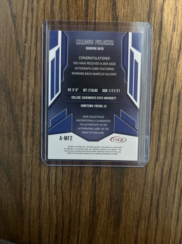 Marcus Fulcher 2024 SAGE HIGH SERIES Rainbow AUTO #A-MF2 Sacramento ...