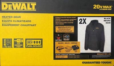 DeWalt DCHJ077D1 Women's Black Quilted Poly-Fil Heated Jacket (JACKET ...