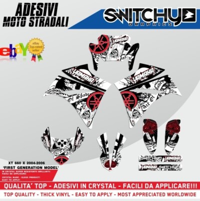Set Sticker Graphics Kit 'Ace of Spades2 Red' for Yamaha XT 660 X 2004 ...