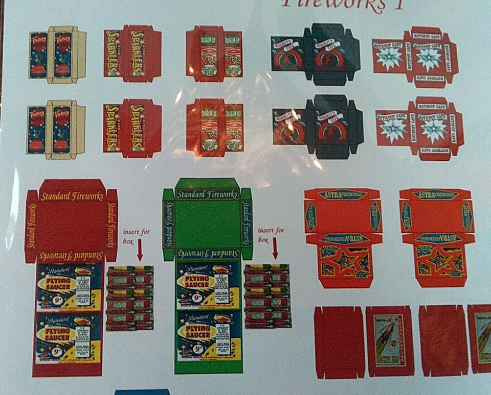 Dollhouse Miniature Fireworks & Flag Crate Display July 4 By Dragonfly ...