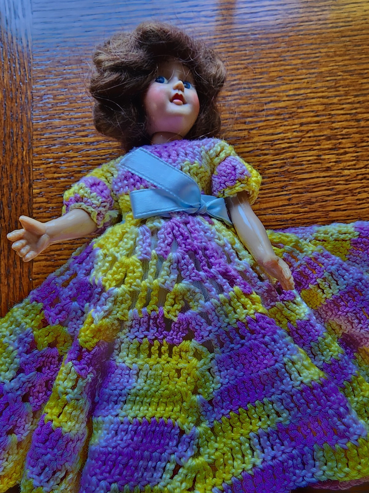 Vintage Lingerie Lou Doll Brown Hair Blue Eyes w/Dress | eBay