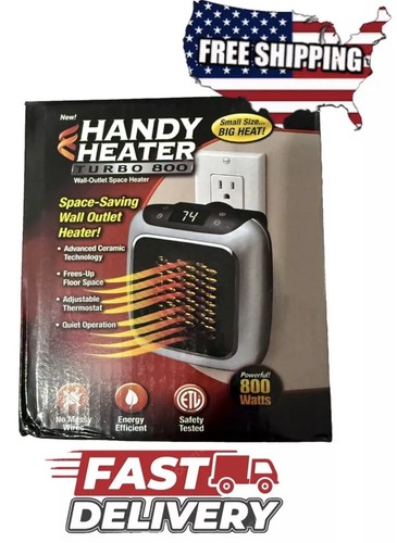 Handy Heater Turbo 800 Wall Outlet Small Space Heater with Adjustable ...