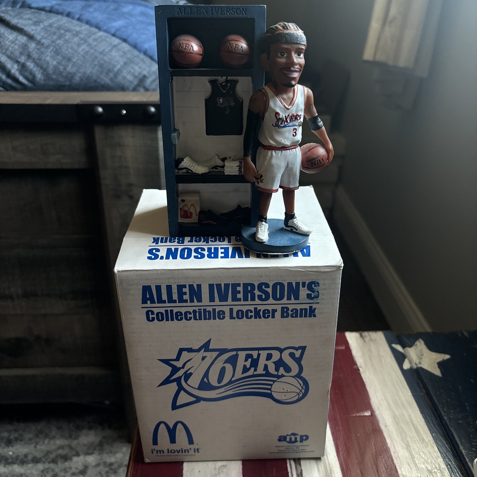 New in Box BANK 2003 Allen Iverson 76ers collectible Figure Locker ...