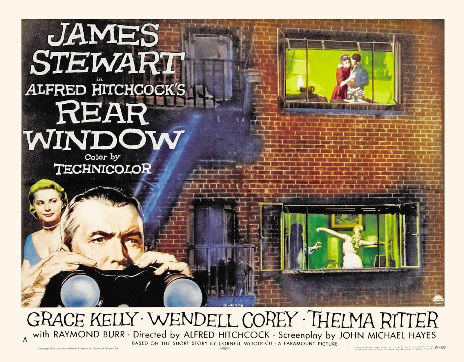 REAR WINDOW Movie Poster 1954 Alfred Hitchcock Psycho | eBay