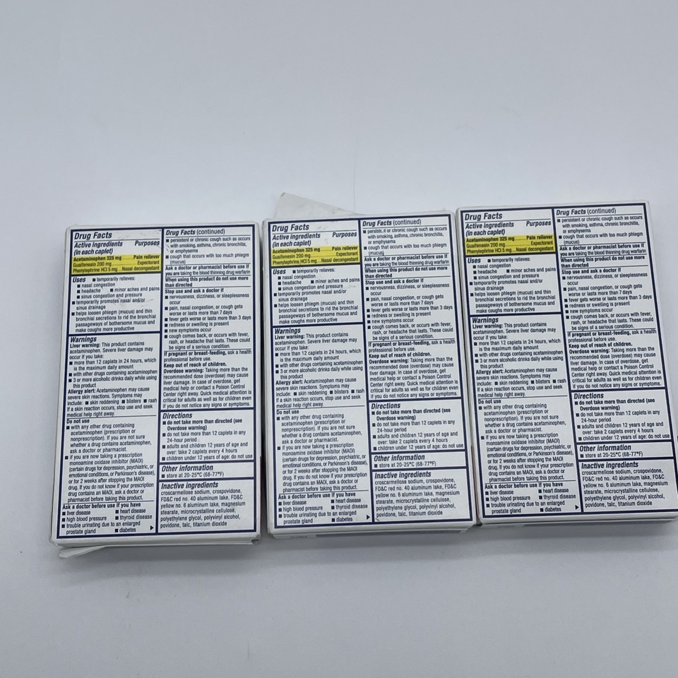 3 Packs Mucinex Sinus-Max Severe Congestion & Pain Caplets 20ct 2027 | eBay