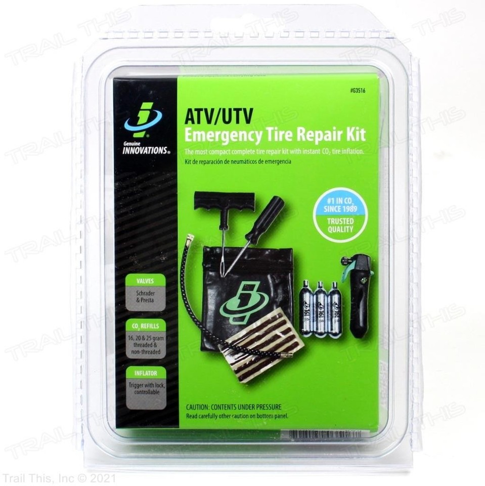 ATV UTV Emergency Tire Repair Kit with Plugs & CO2 Genuine Innovations ...