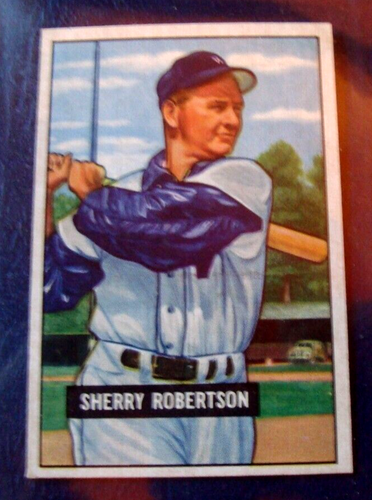 1951 Bowman #95 SHERRY ROBERTSON ex/nm + WASHINGTON SENATORS no creases ...