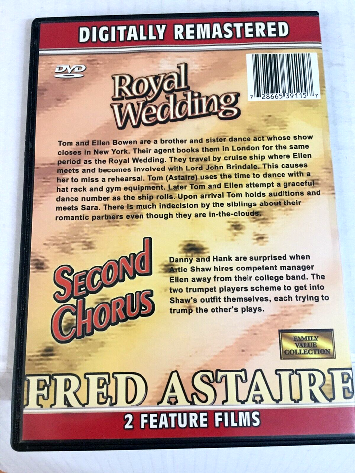 Royal Wedding & Second Chorus Fred Astaire DVD Ships Free Same Day With ...